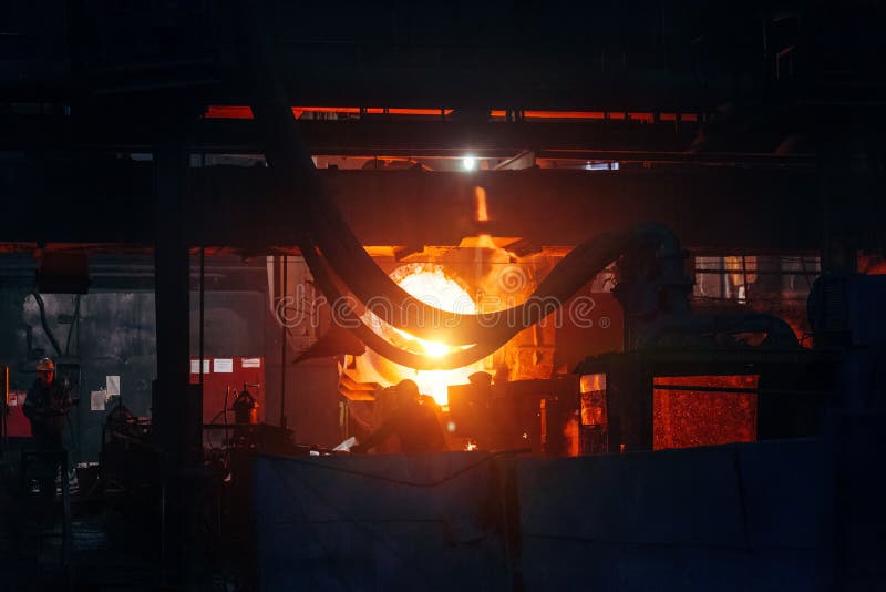 Metal Casting Process in Metallurgical Plant Stock Image - Image of ...