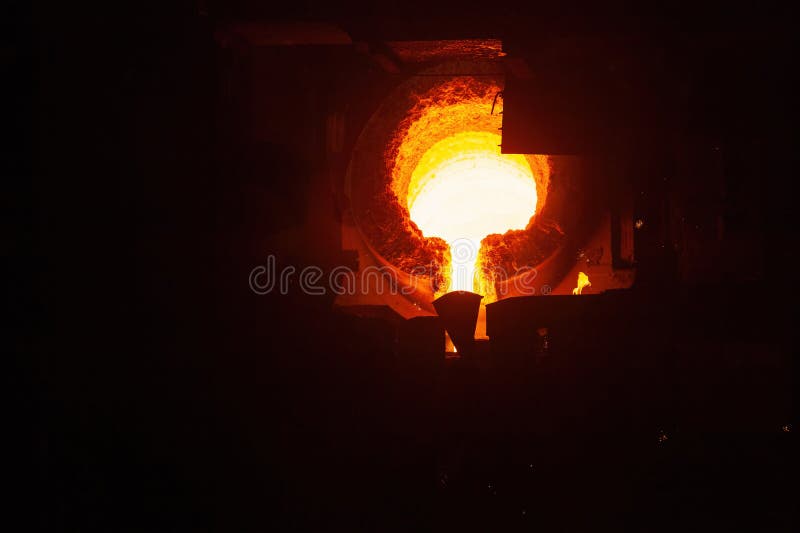 Metal Casting Process in Metallurgical Plant Stock Image - Image of ...