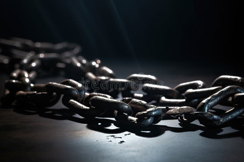 Metal Chail in a Black Background Stock Image - Image of abstract ...
