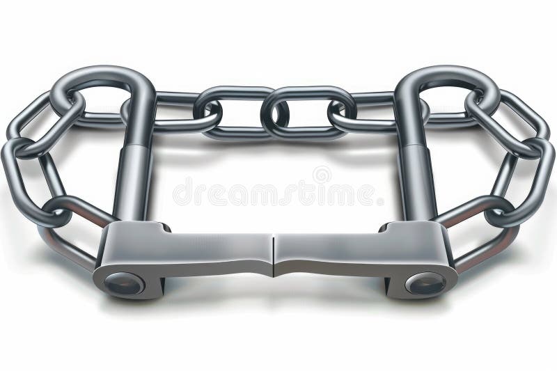 Metal Chain with Attached Link Stock Image - Image of industrial ...