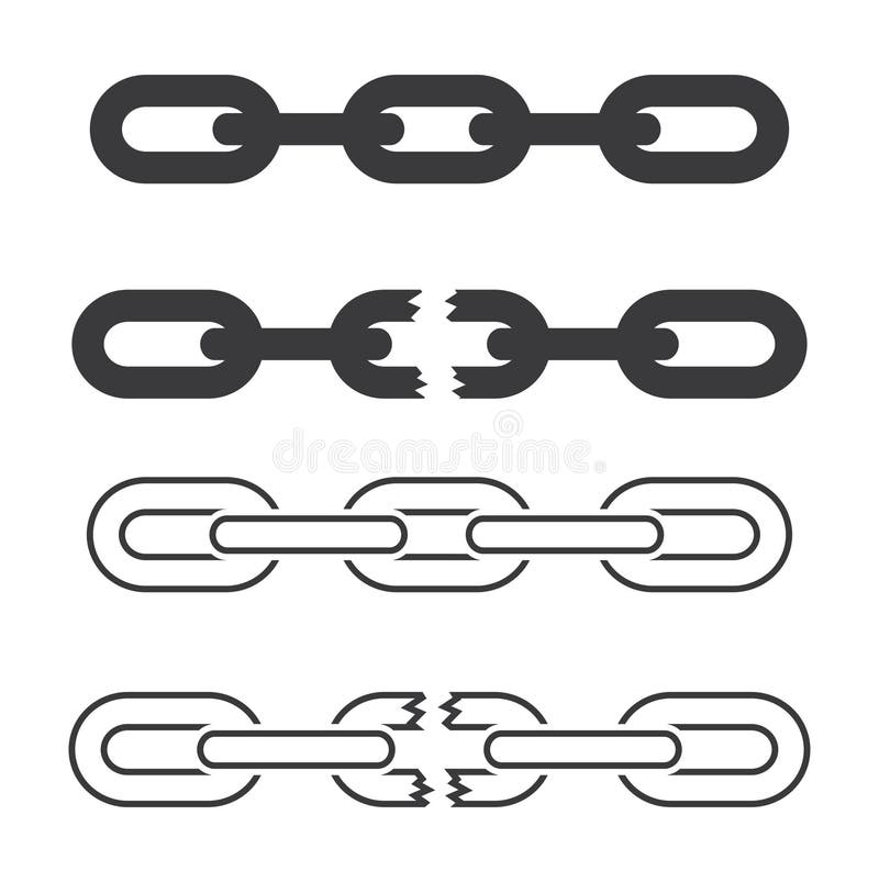 Metal chain broken stock vector. Illustration of background - 330520319