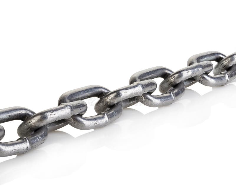 Metal Chain Close-up Isolated on a White Background. Stock Image ...