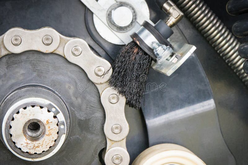 Metal Chain and Gear in Agricultural or Industrial Machine. Technology ...