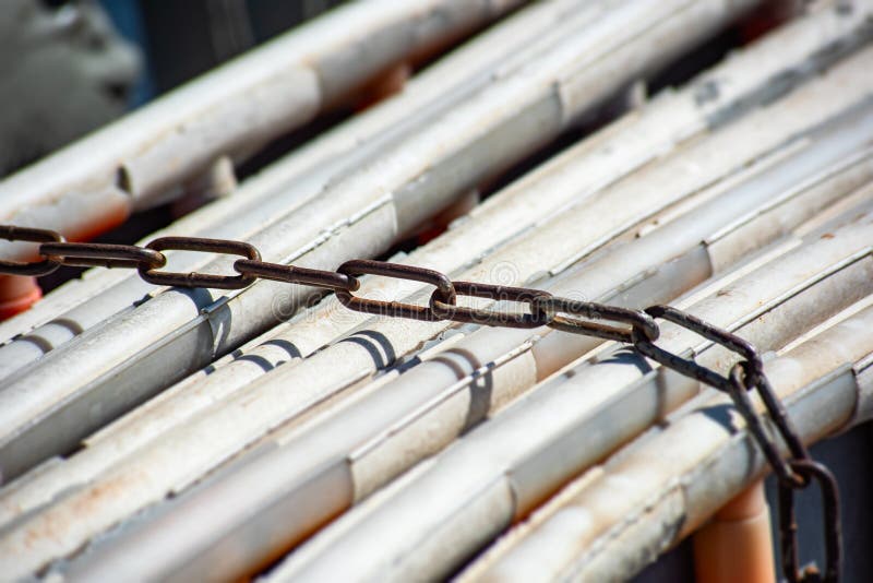 Metal Chain Holds Metal Structure Together Stock Photo - Image of ...