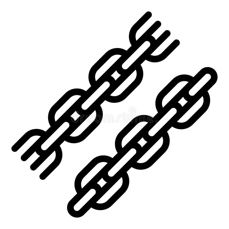 Metal Chain Icon, Outline Style Stock Vector - Illustration of safe ...