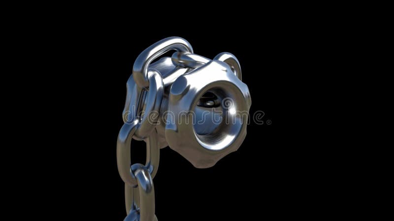 Metal Chain or Iron Chain, Hyper Realistic 3D Animation of Rotating and ...