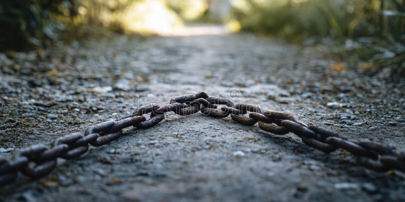 A Metal Chain Lies on the Ground, Possibly Abandoned or Broken Stock ...