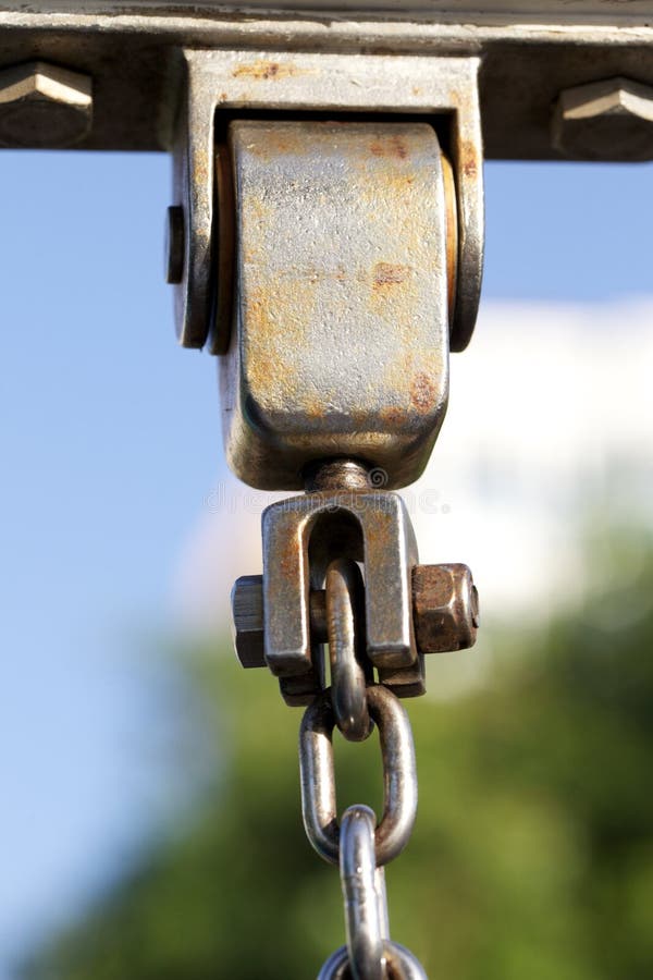 Metal chain link fixing stock photo. Image of construction - 59291850