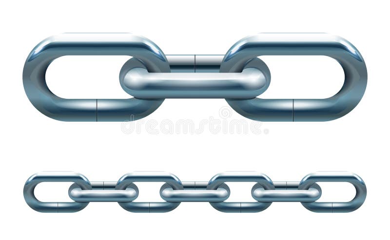 Metal Chain Links Illustration Stock Vector - Illustration of connect ...