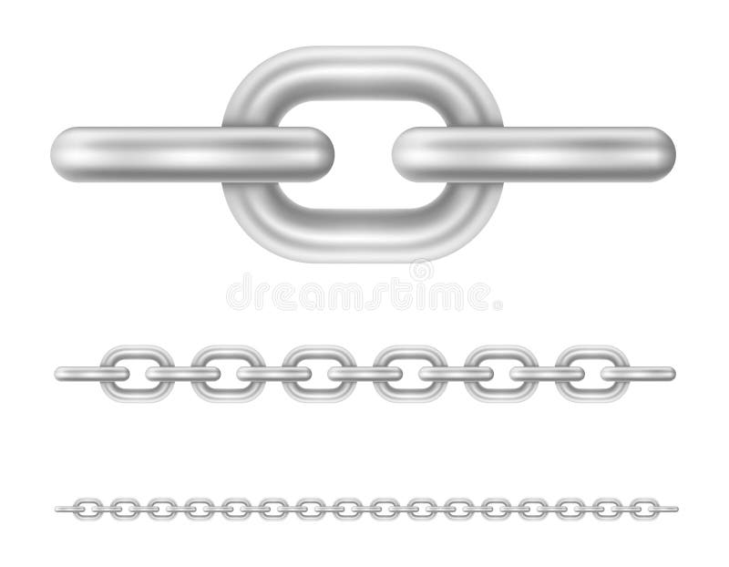 Metal Chain Links Vector Illustration Stock Vector - Illustration of ...