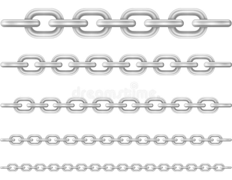 Metal Chain Links Vector Illustration Stock Vector - Illustration of ...