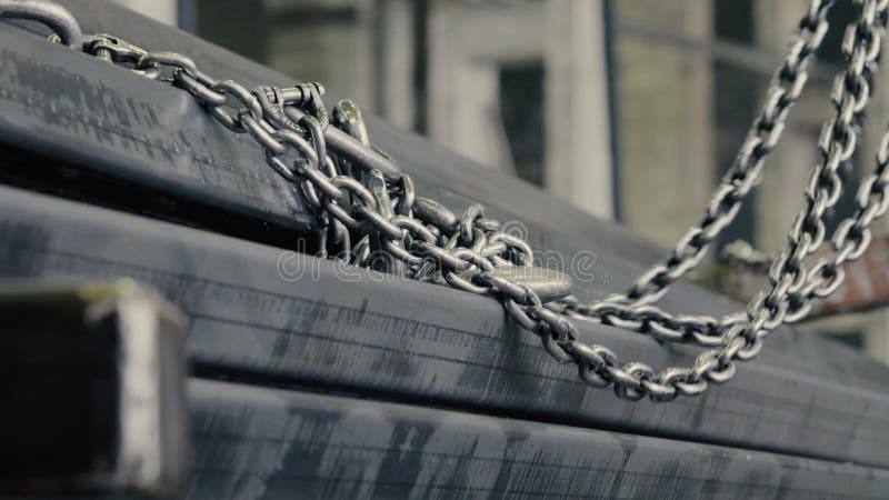 Metal Chain on Black Background with Backlight Stock Video - Video of ...