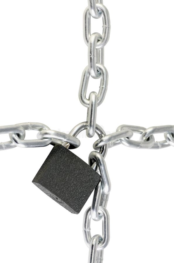 Metal chain and lock stock photo. Image of closed, dimensional - 11558186