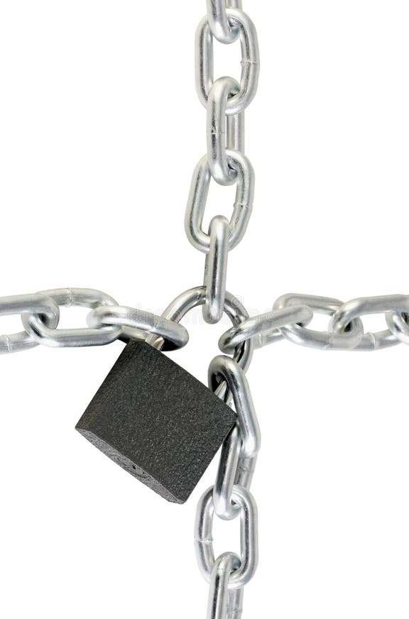 Metal chain and lock stock photo. Image of closed, dimensional - 11558186
