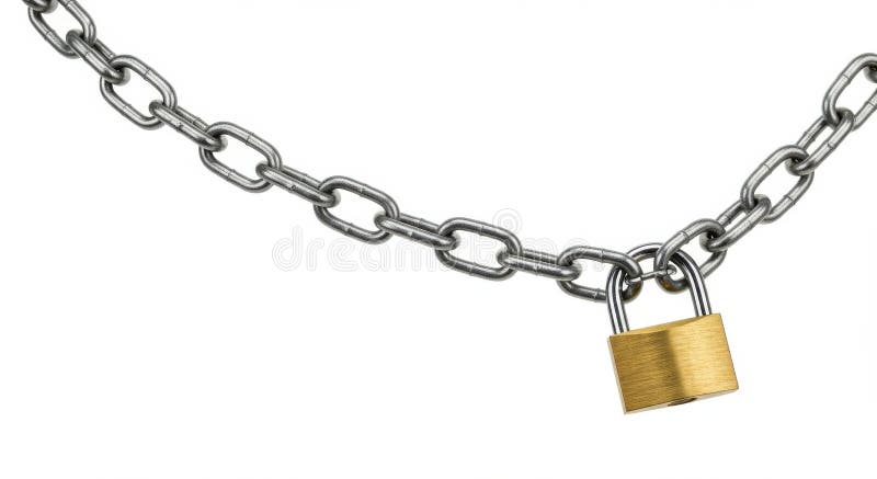 Metal Chain and Lock, Symbolizing Security or Restriction Stock ...