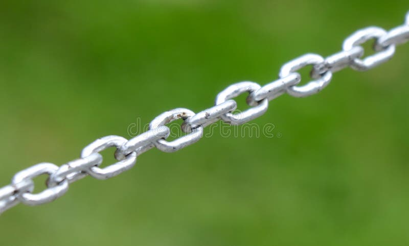 Metal Chain in Nature. Background Stock Photo - Image of texture ...