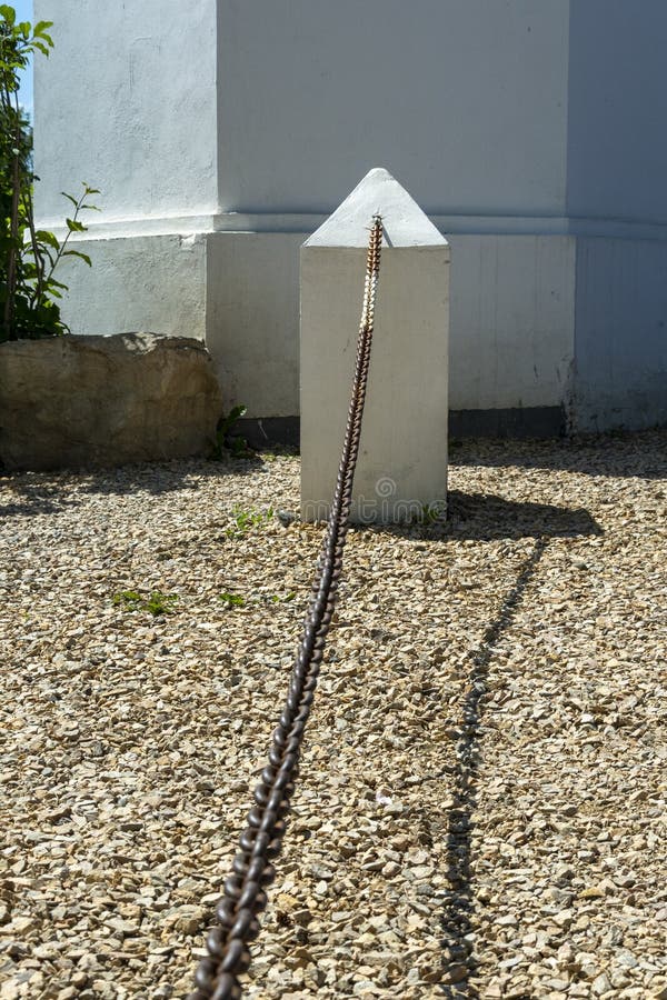 The Metal Chain Stretches To the Post Stock Photo - Image of rings ...