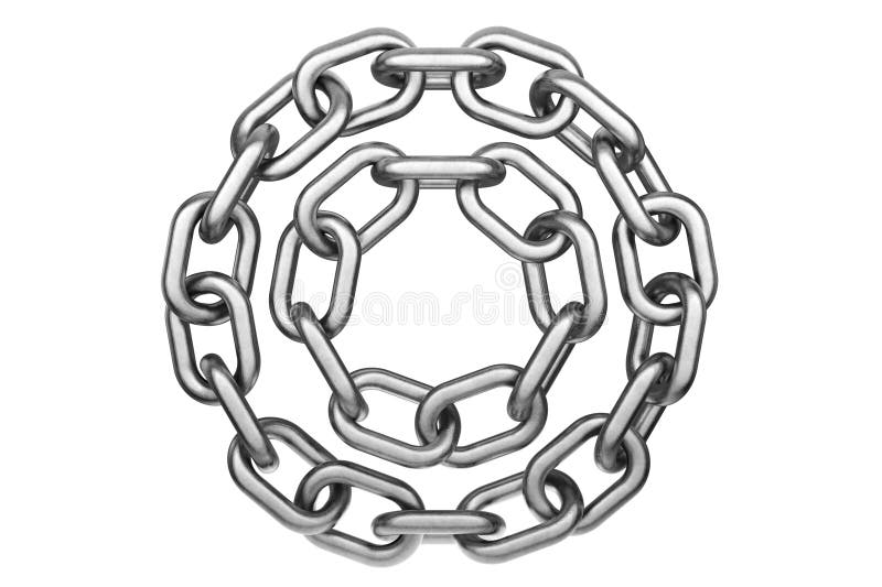 Metal Chain on a Transparent, White Background. Metal Chain Blank in a ...