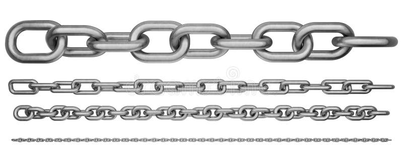 Metal Chain on a Transparent, White Background. Metal Chain in Line ...