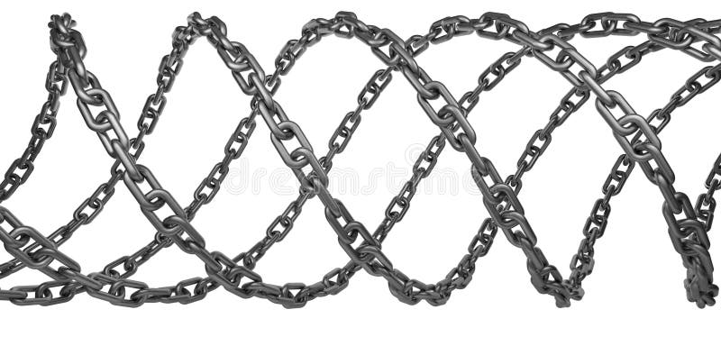 Metal Chain is Twisted into a Spiral. Preparation of a Metal Chain ...
