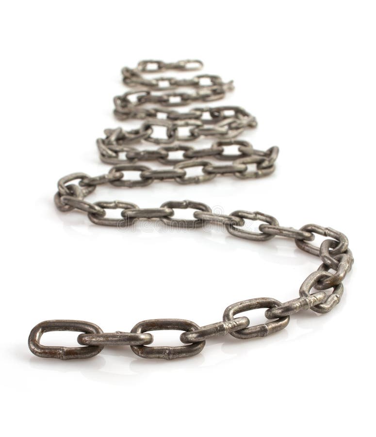 Metal chain on white stock photo. Image of cable, texture - 46817188