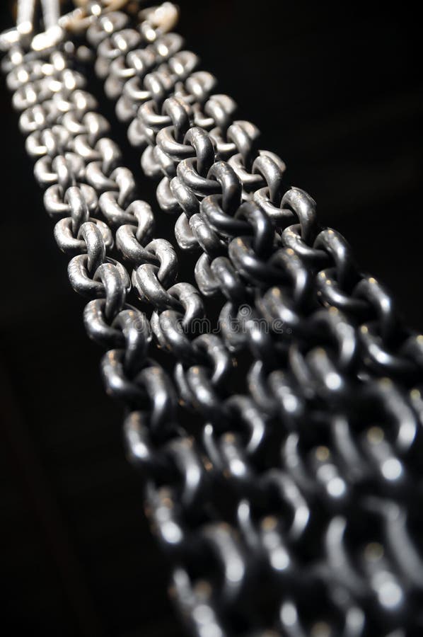 Chain Hoist. Chain Slings Suspended from a Crane Hook Stock Image ...