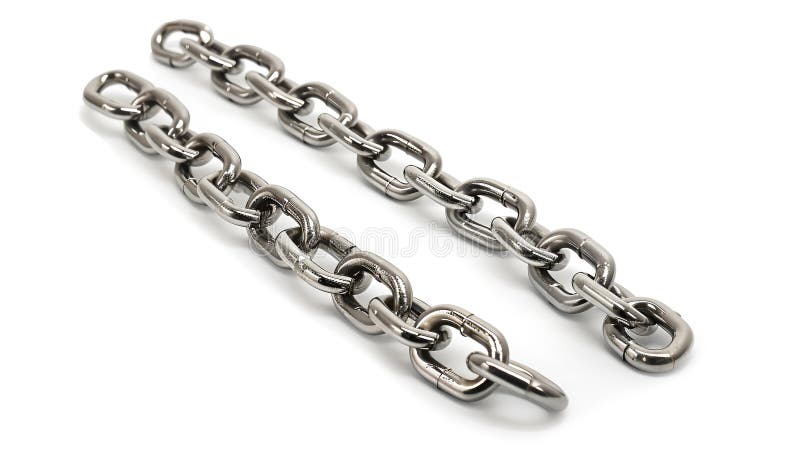 Metal Chains Isolated on White Stock Photo - Image of safety, silver ...