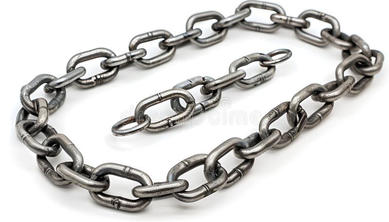 Metal Chains Isolated on White Stock Image - Image of steel ...