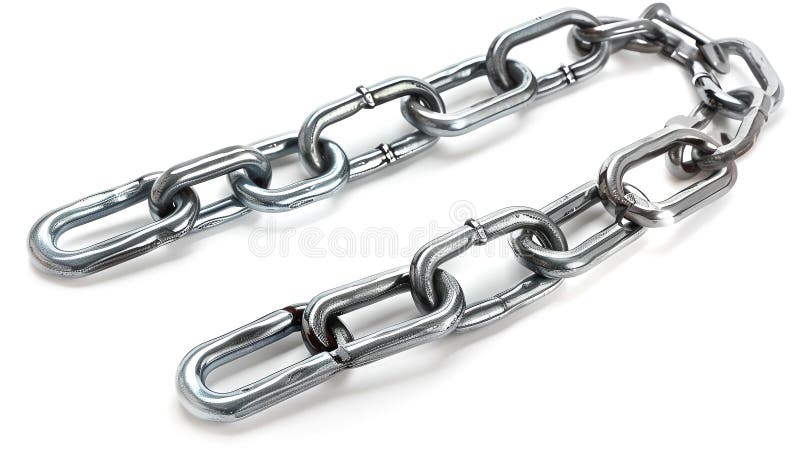 Metal Chains Isolated on White Stock Image - Image of strength, safety ...
