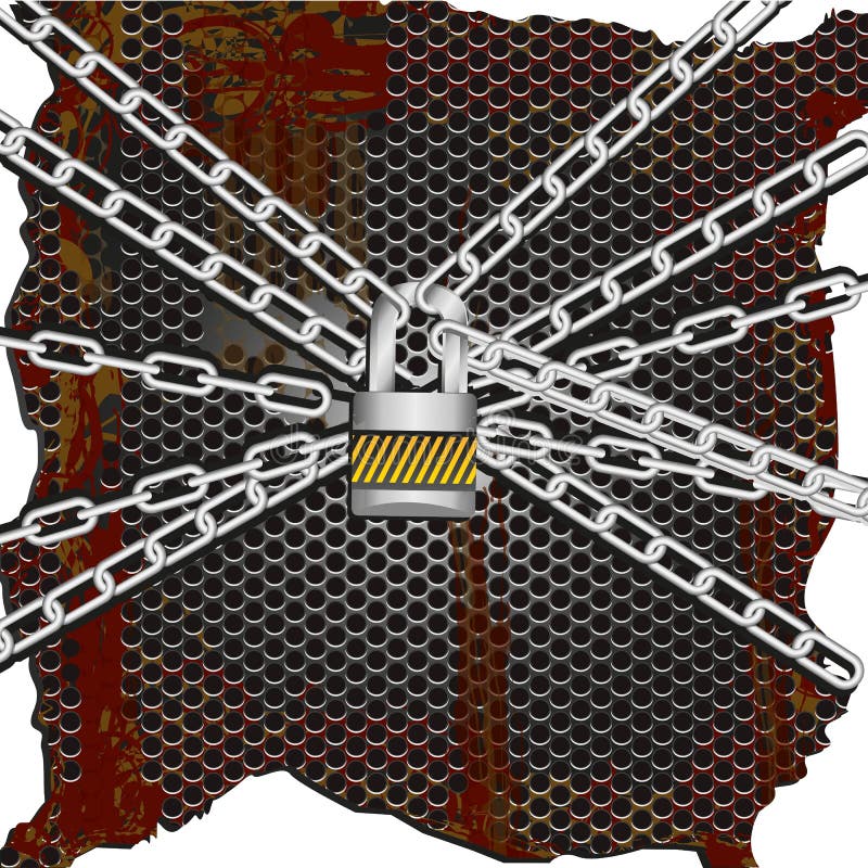 Metal chains lock stock vector. Illustration of repeat - 24713060