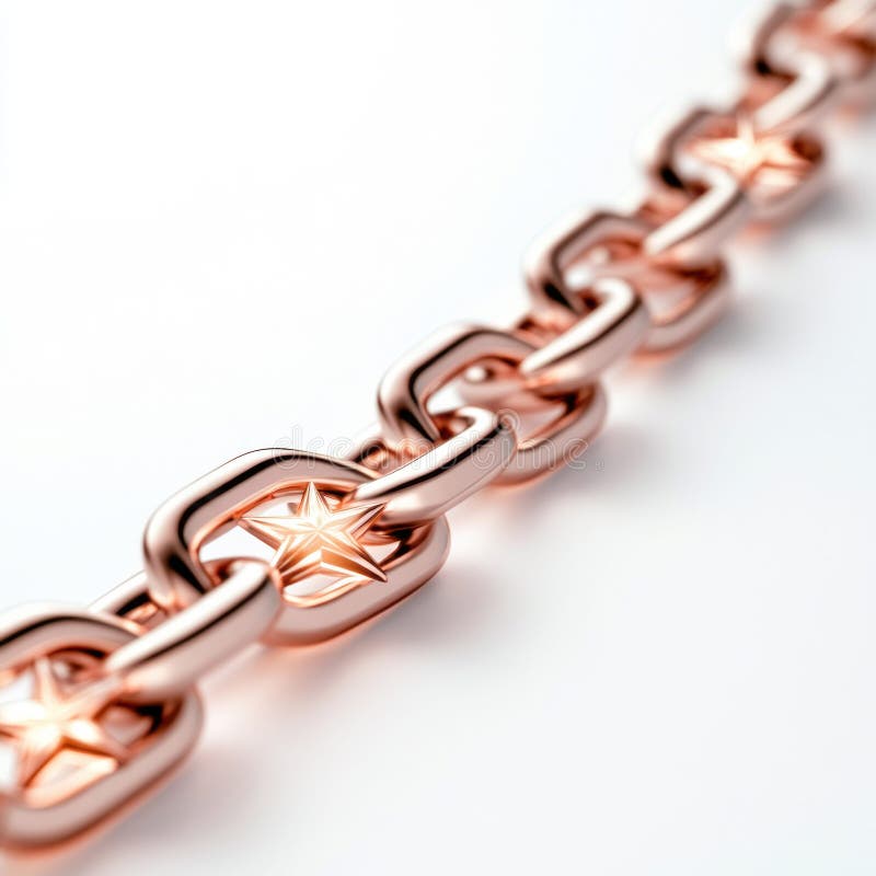 Metal Chains with Star Elements Isolated on White Background Stock ...