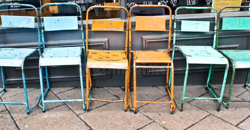 Metal chairs stock image. Image of grungy, seats, grunge - 55202021