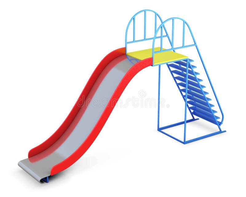 Metal Children S Slide on White Background. 3d Renderin Stock ...