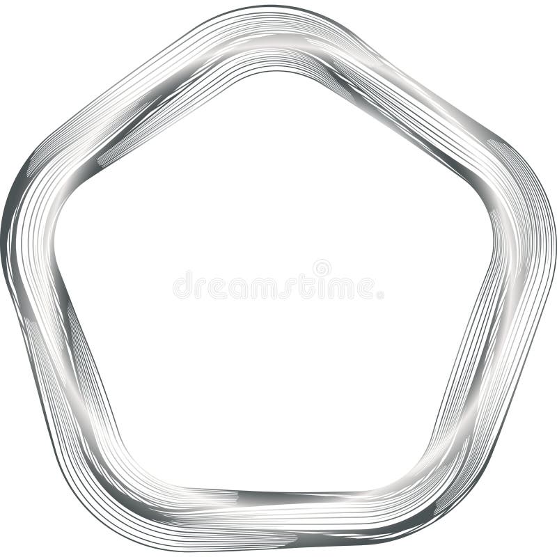 Metal Chrome Frame Polygon Zentangle Stock Vector - Illustration of ...