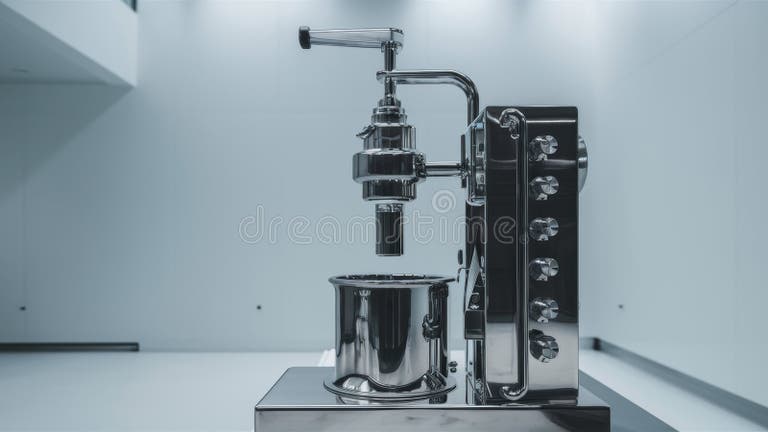 A Metal Chrome Machine that is Sitting on a Table in the Middle of an ...