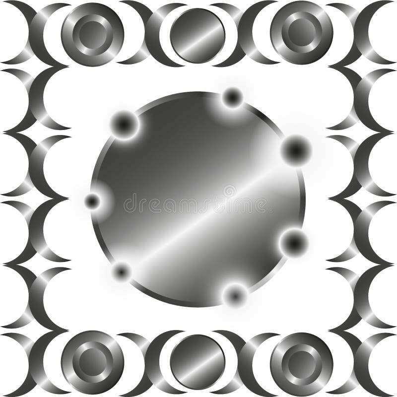 Metal Circle Rings Pattern. Stock Vector - Illustration of dark, music ...