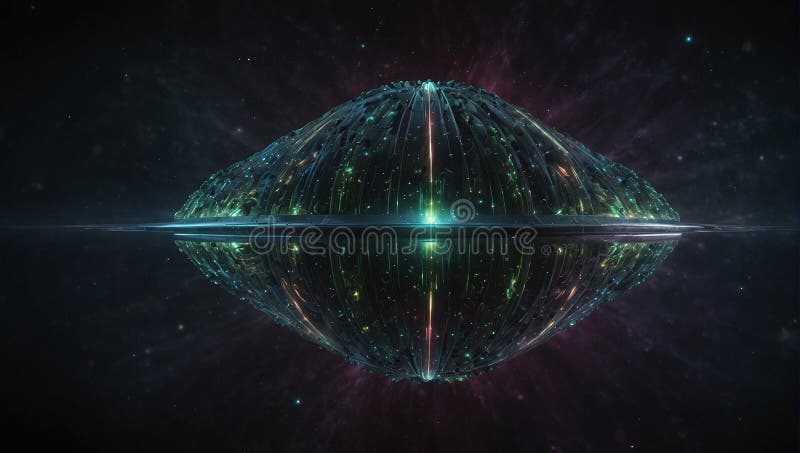 Metal-clad, Futuristic, Technologically Advanced Object Hanging in Dark ...