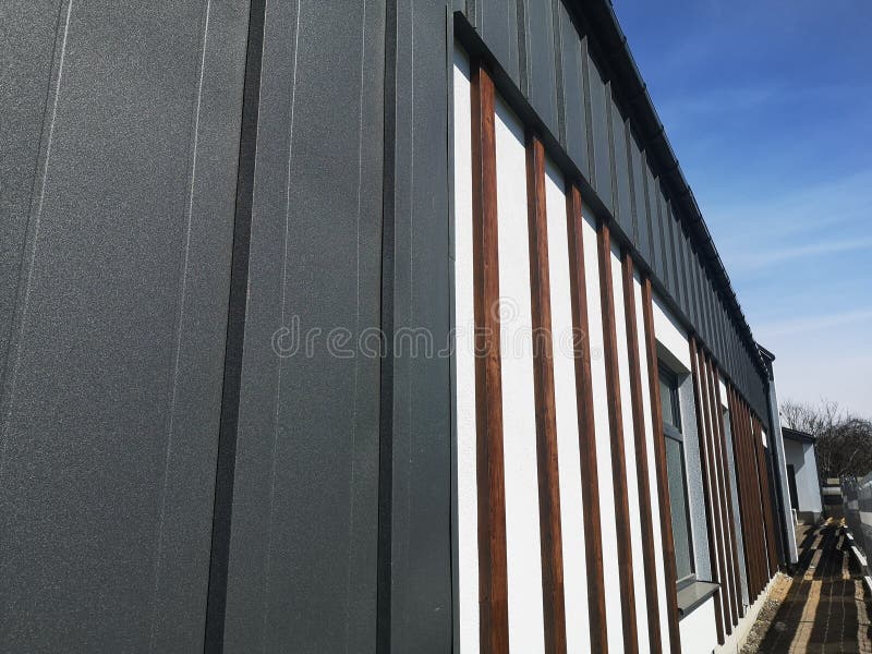 Metal Cladding on building stock image. Image of facade - 87593671