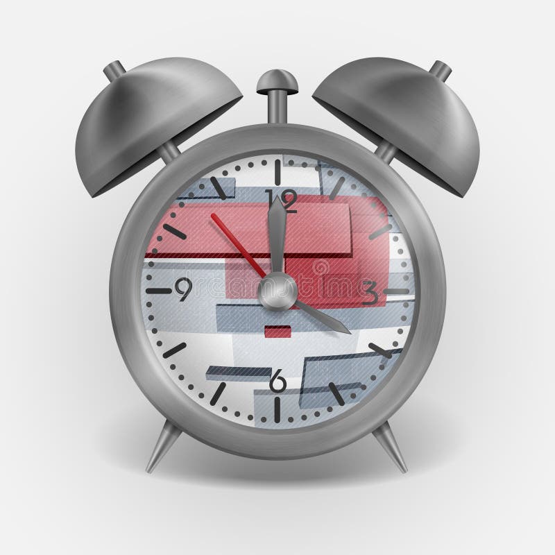 Metal Classic Style Alarm Clock. Stock Vector - Illustration of texture ...