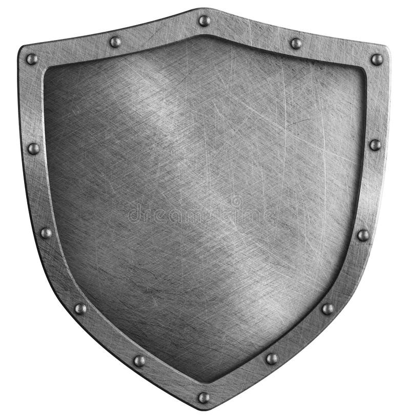 Metal Classical Shield Isolated Mixed Media Stock Photo - Image of ...