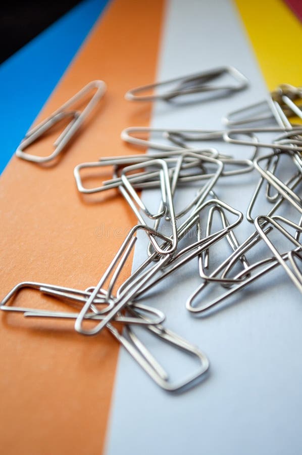 Metal clips on paper stock image. Image of document, business - 75588649