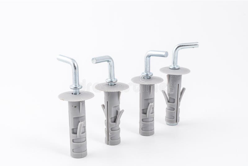 Metal Clips with Plastic Plugs Stock Image - Image of equipment, bronze ...