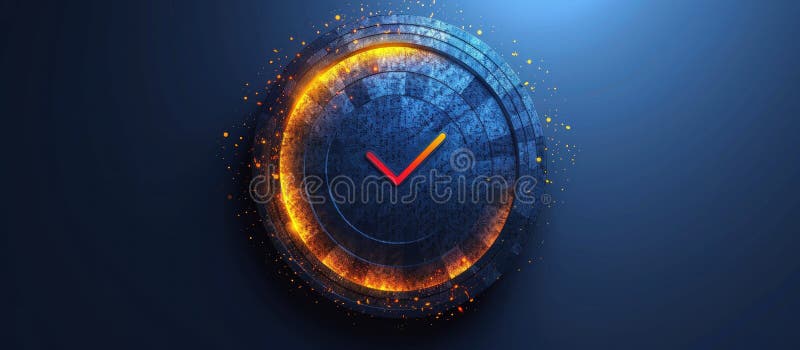 Metal Clock with a Check Mark Stock Image - Image of symbol, concept ...