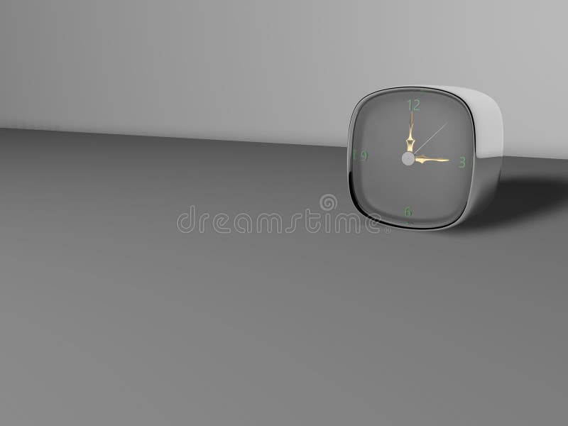 Metal Clock Gold 3d Illustration Stock Illustration - Illustration of ...