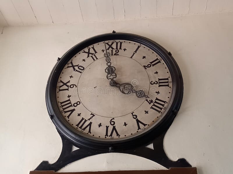 Metal Clockwise of an Old Clock Stock Image - Image of hand, font ...