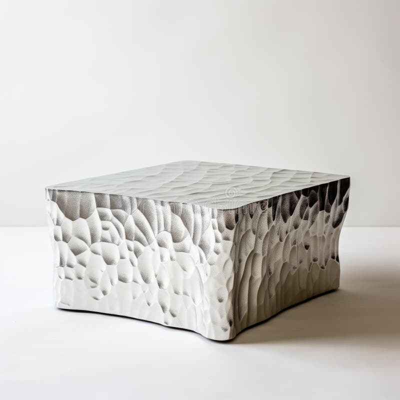 Metal Coffee Table with Shiny Bumpy Texture - Janine Antoni Style Stock ...