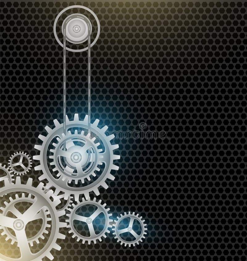 Metal Cogs Wheels Black Color Background Stock Vector - Illustration of ...