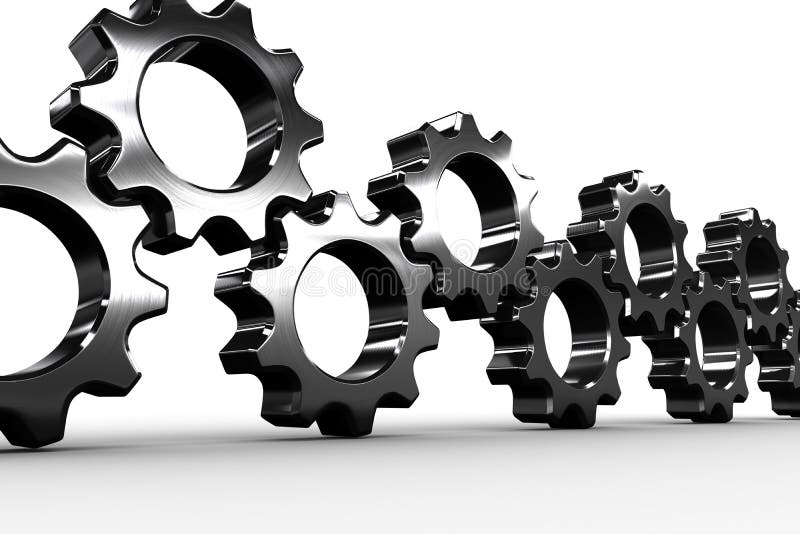 Metal Cogs and Wheels Connecting Stock Illustration - Illustration of ...