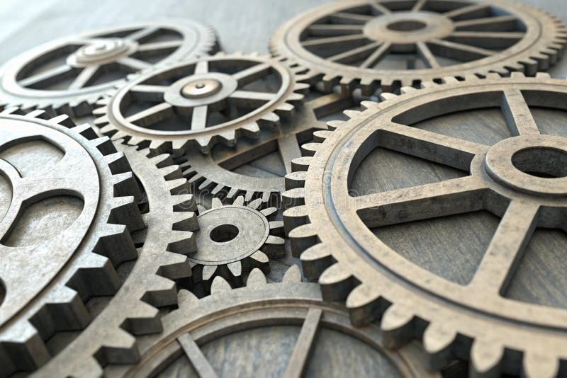 Metal Cogwheel and Gears Background â€ 3D Illustration Stock ...