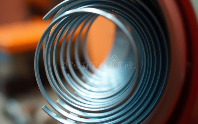 Metal Coil Rolls through Industrial Machinery in a Manufacturing ...